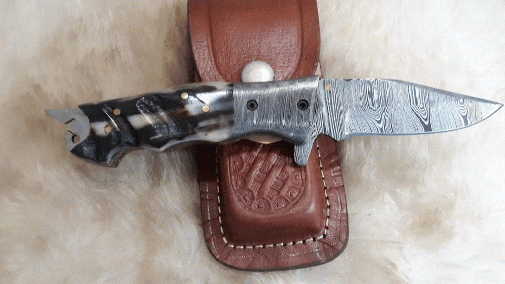 "STINGRAY" DAMASCUS RAM HORN POCKET KNIFE – Bama Paracord & More