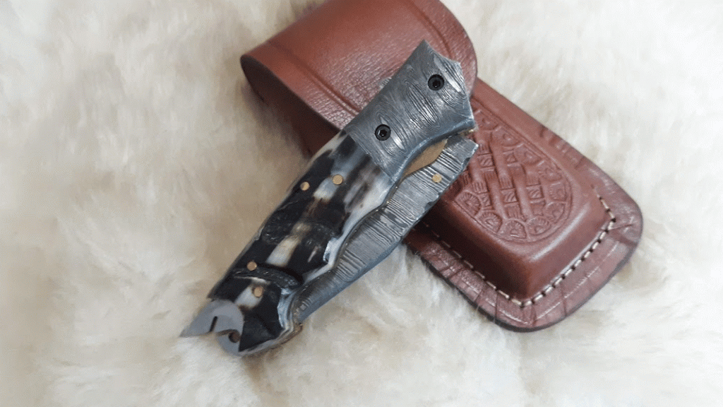 "STINGRAY" DAMASCUS RAM HORN POCKET KNIFE – Bama Paracord & More