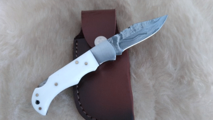 "WHITE STALLION PONY" DAMASCUS/BONE POCKET KNIFE – Bama Paracord & More