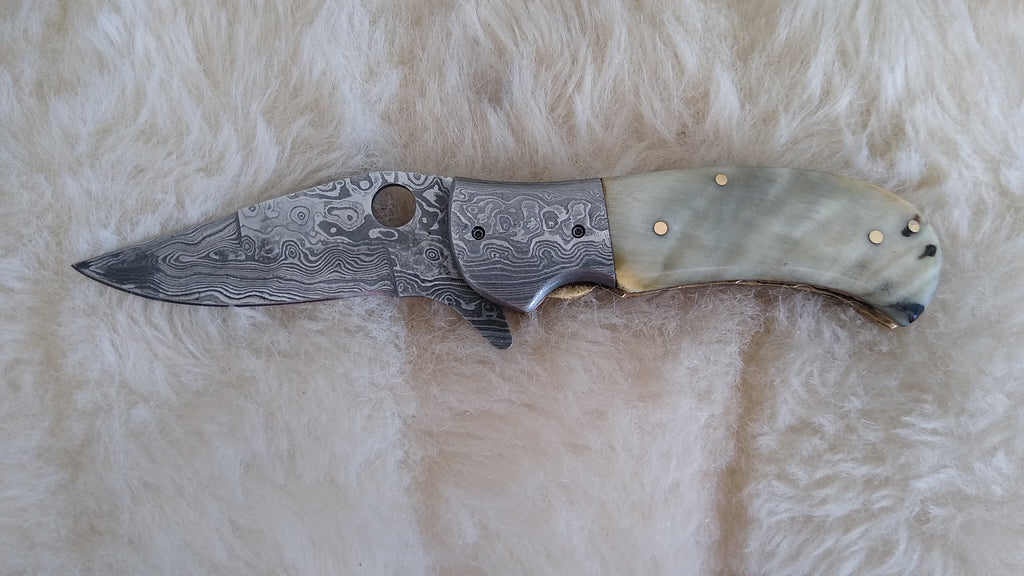 "BLONDIE" RAM HORN POCKET KNIFE W/SHEATH – Bama Paracord & More