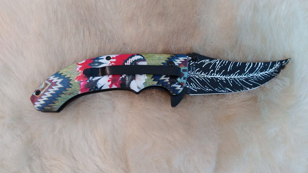INDIAN CHIEF SPRING ASSIST POCKET KNIFE – Bama Paracord & More