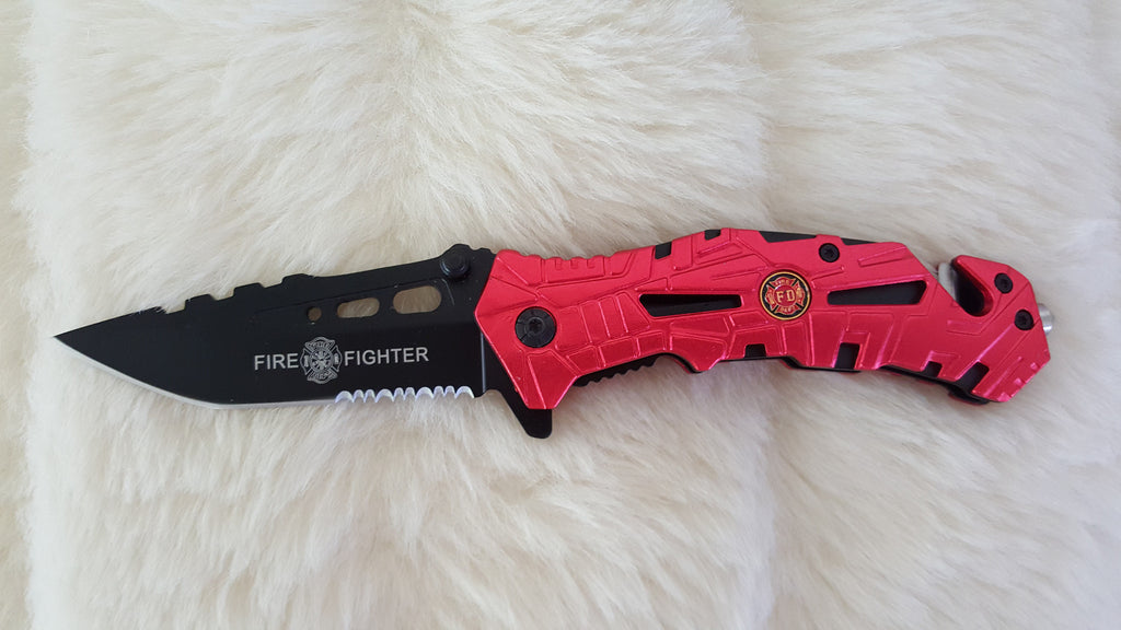 FIRE FIGHTER TACTICAL RESCUE KNIFE – Bama Paracord & More