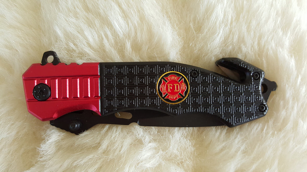 FIRE FIGHTER TACTICAL RESCUE POCKET KNIFE – Bama Paracord & More
