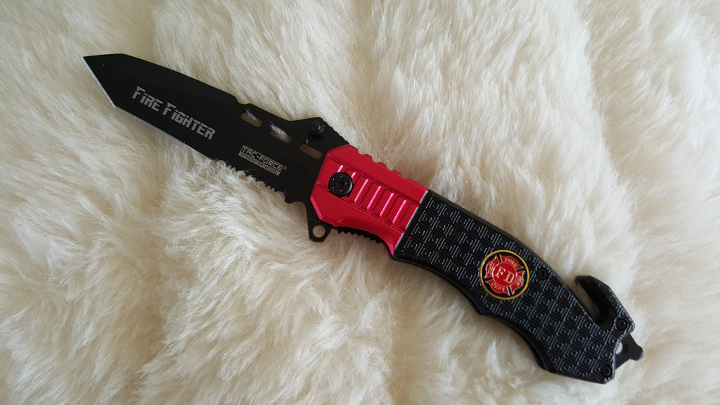 FIRE FIGHTER TACTICAL RESCUE POCKET KNIFE – Bama Paracord & More
