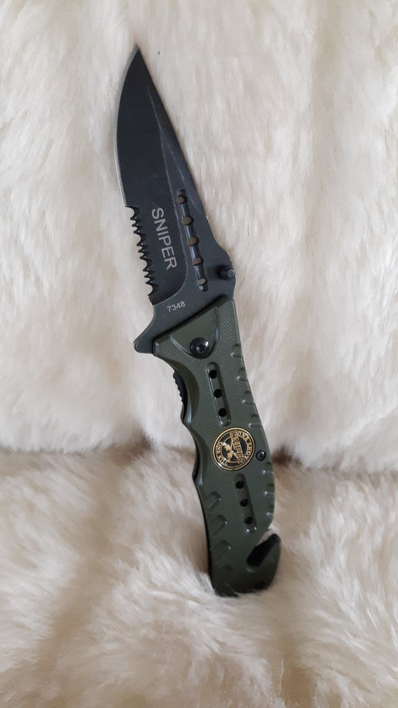 MILITARY SNIPER TACTICAL RESCUE POCKET KNIFE – Bama Paracord & More