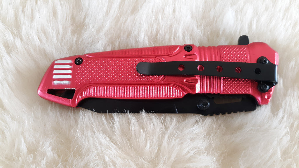 FIRE FIGHTER TACTICAL RESCUE KNIFE W/LED – Bama Paracord & More