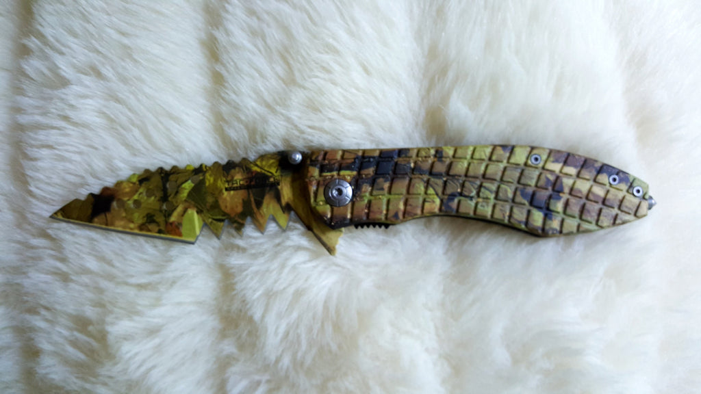 ALLIGATOR TOOTH Camo Pocket Knife-New – Bama Paracord & More