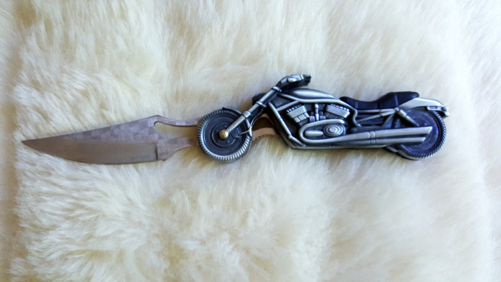 MOTORCYCLE KNIFE with LED Flashlight-New – Bama Paracord & More