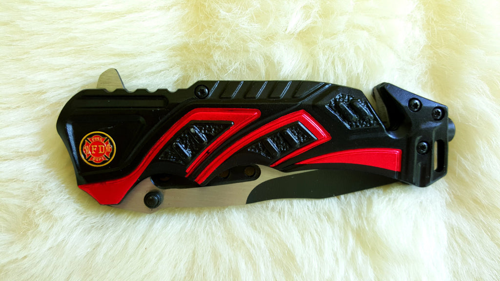 FIRE FIGHTER Rescue Knife-New – Bama Paracord & More